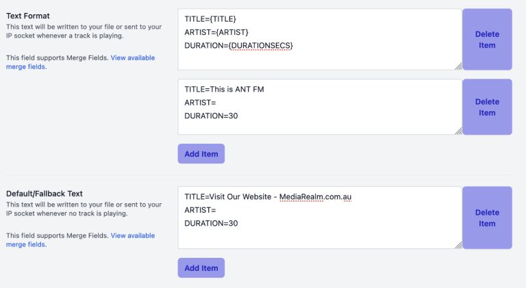 MetaRadio Custom Inputs and Outputs - Media Realm